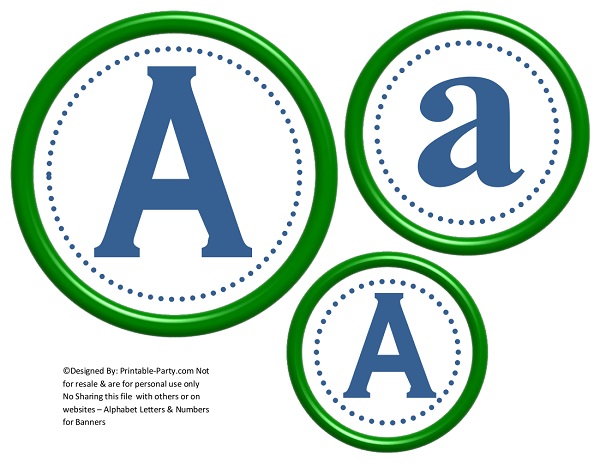 3D Circle Printable Banner Letters A-Z 0-9 | Create A Personalized ...